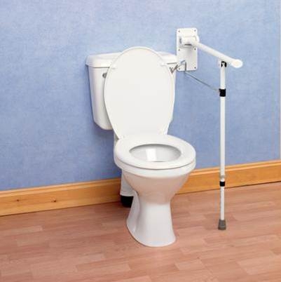 Devon Elite Folding Toilet Rail With Support Leg - Redland Mobility